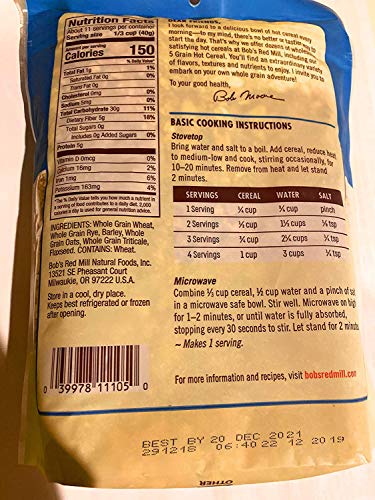 Bob's Red Mill 5 Grain Rolled Hot Cereal, 16 Oz (Pack of 2)