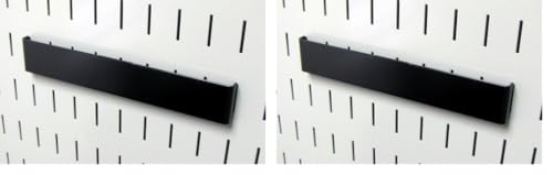 Wall Control 8in Accessory Hanger Tool Holder Pegboard Kit Slotted Tool Board and Bracket Black (Pack of 2)