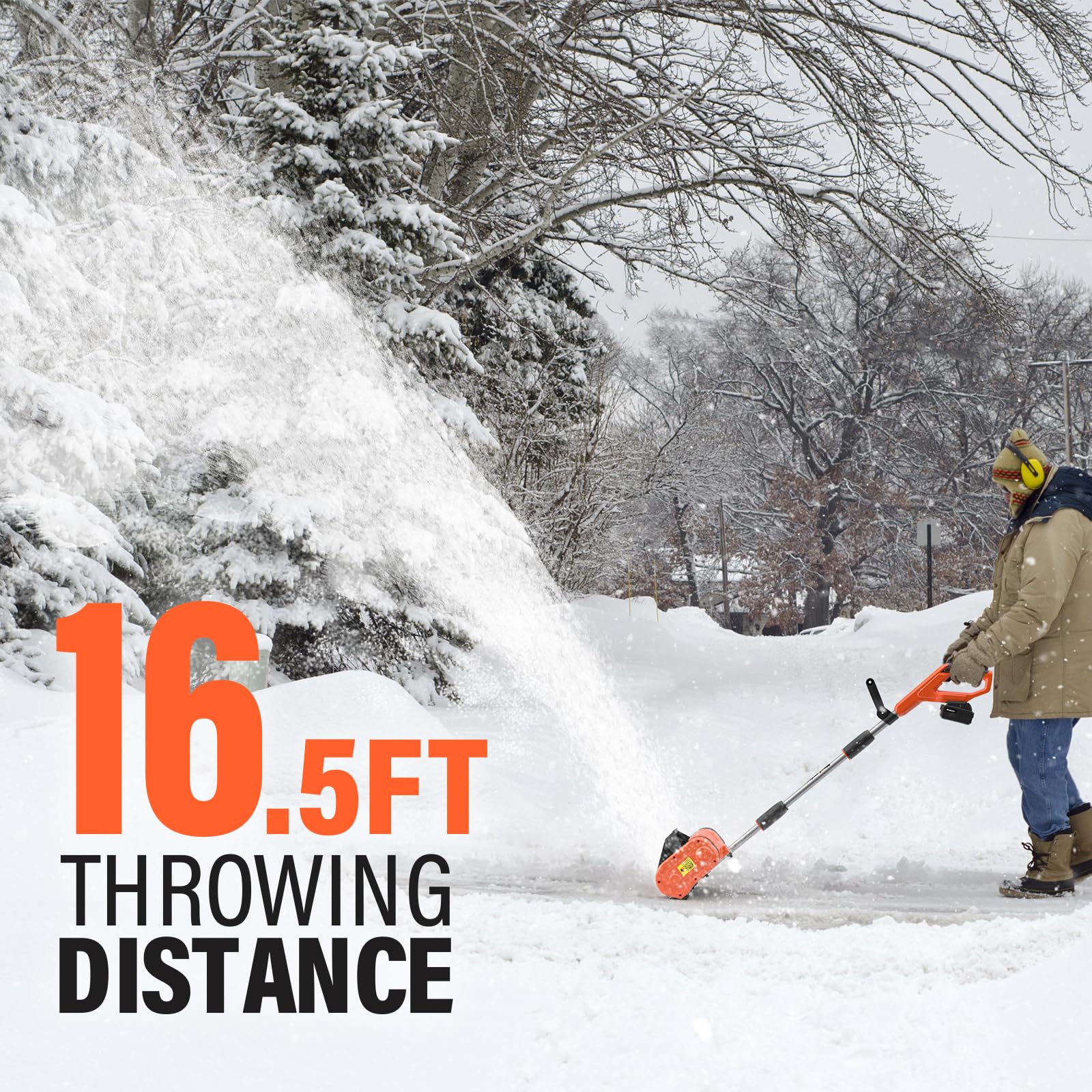 MAXLANDER Cordless Snow Shovel, 20V 11-Inch Electric Battery Snow Blower with Adjustable Handle (4.0Ah Battery, Charger and Cover Included)