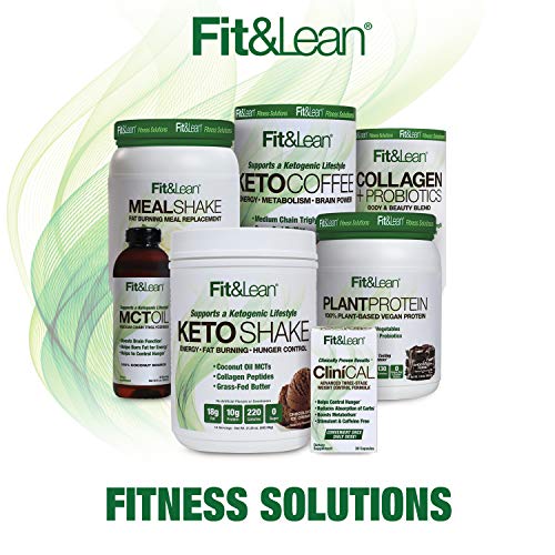 Fit & Lean Meal Shake Meal Replacement with Protein, Fiber, Probiotics and Organic Fruits & Vegetables, Cookies and Cream, 1lb, 10 Servings Per Container
