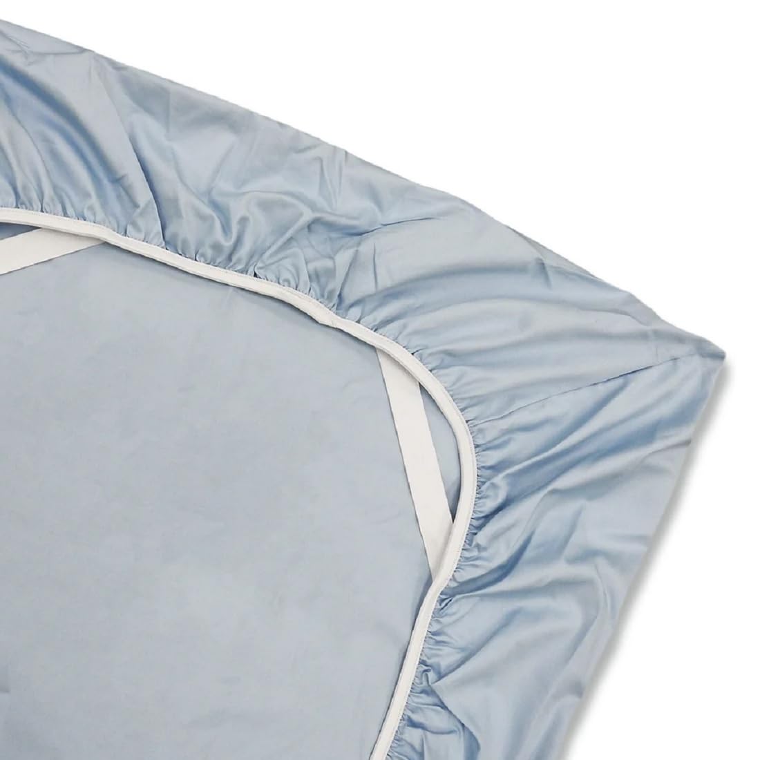 Soft Cotton Sateen Crib Fitted Sheet Only 28" W x 52" L (Blue) Made in USA