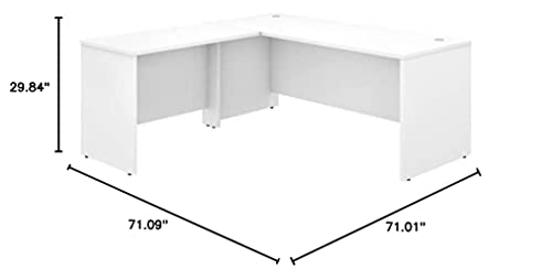 Bush Business Furniture Studio C L Shaped Desk with Return, 72W x 30D, White