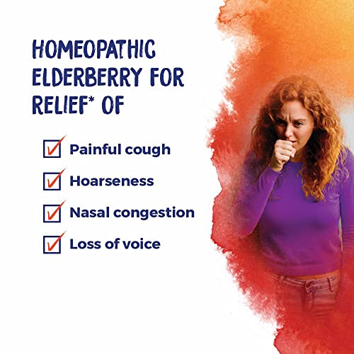 Boiron Sambucus Nigra 6C Homeopathic Elderberry Medicine for Hoarseness with Painful Cough & Nasal Congestion - 80 Pellets