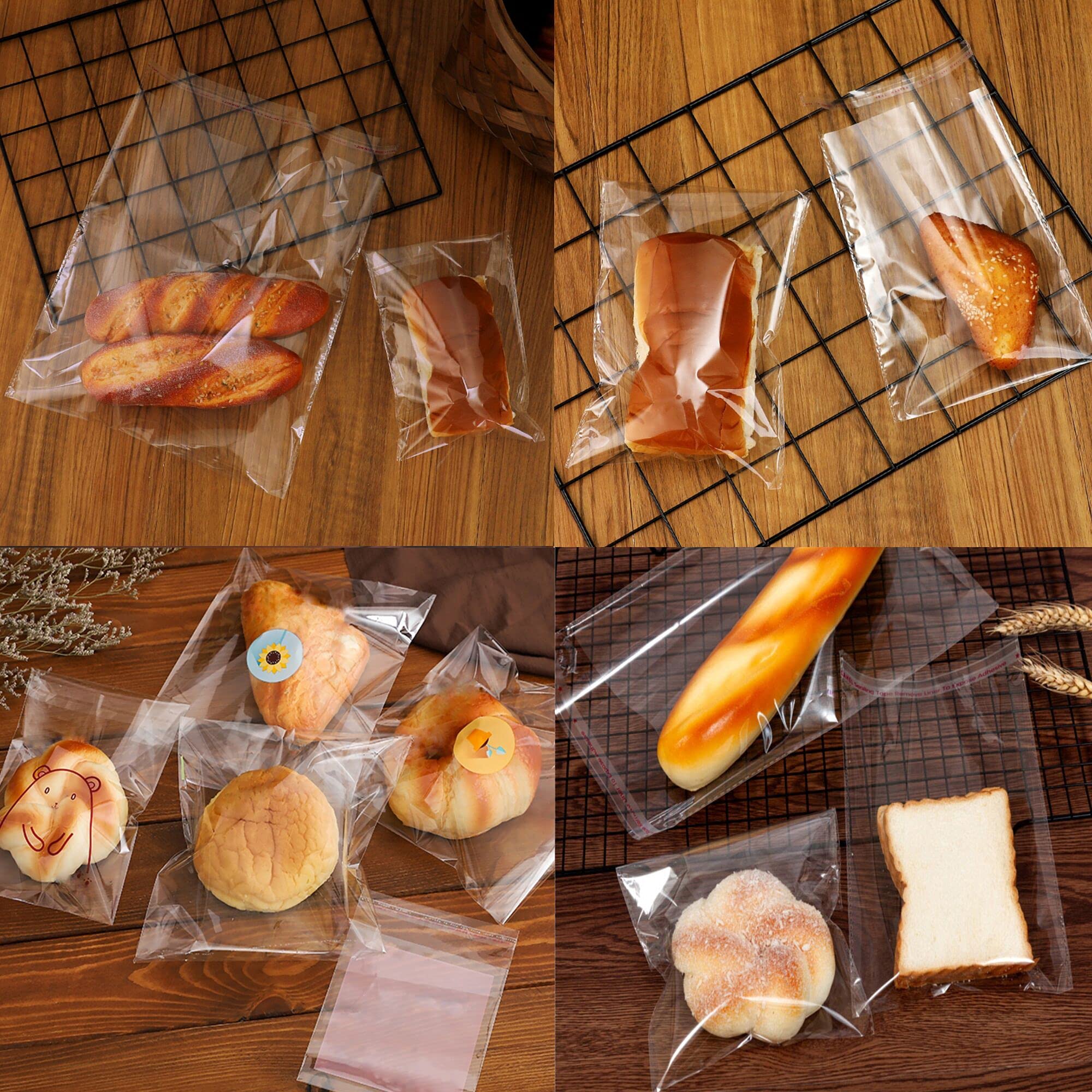 KnR Harmony Self Adhesive Bags 4x5 300pcs Self Sealing Resealable Bags Small Clear Cellophane Bags for Candy Jewelry Necklaces Snacks Nuts Gift Packaging 9 Sizes to Choose from