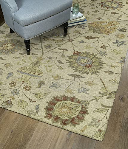 Kaleen Helena Collection Hand Tufted Area Rug, 5' x 7'9", Ivory
