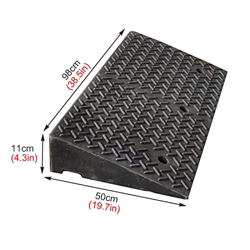 Threshold Ramp, Rubber Ramps for Wheelchairs/Driveway/Scooters, 4/5/6inch Rise Heavy Duty Curb Ramp Threshold Ramps for Garage Garden Parking Lots (Size : 14cm/5.5in)