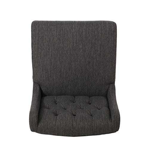 Christopher Knight Home Spencer Contemporary Wingback Fabric Barstools (Set of 2), Charcoal and Espresso