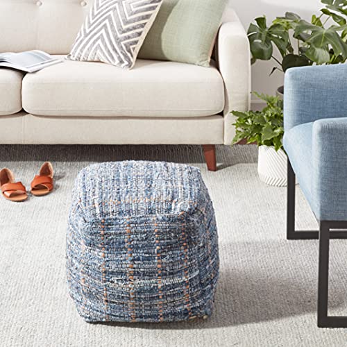 Christopher Knight Home Harris Fabric Pouf, Denim