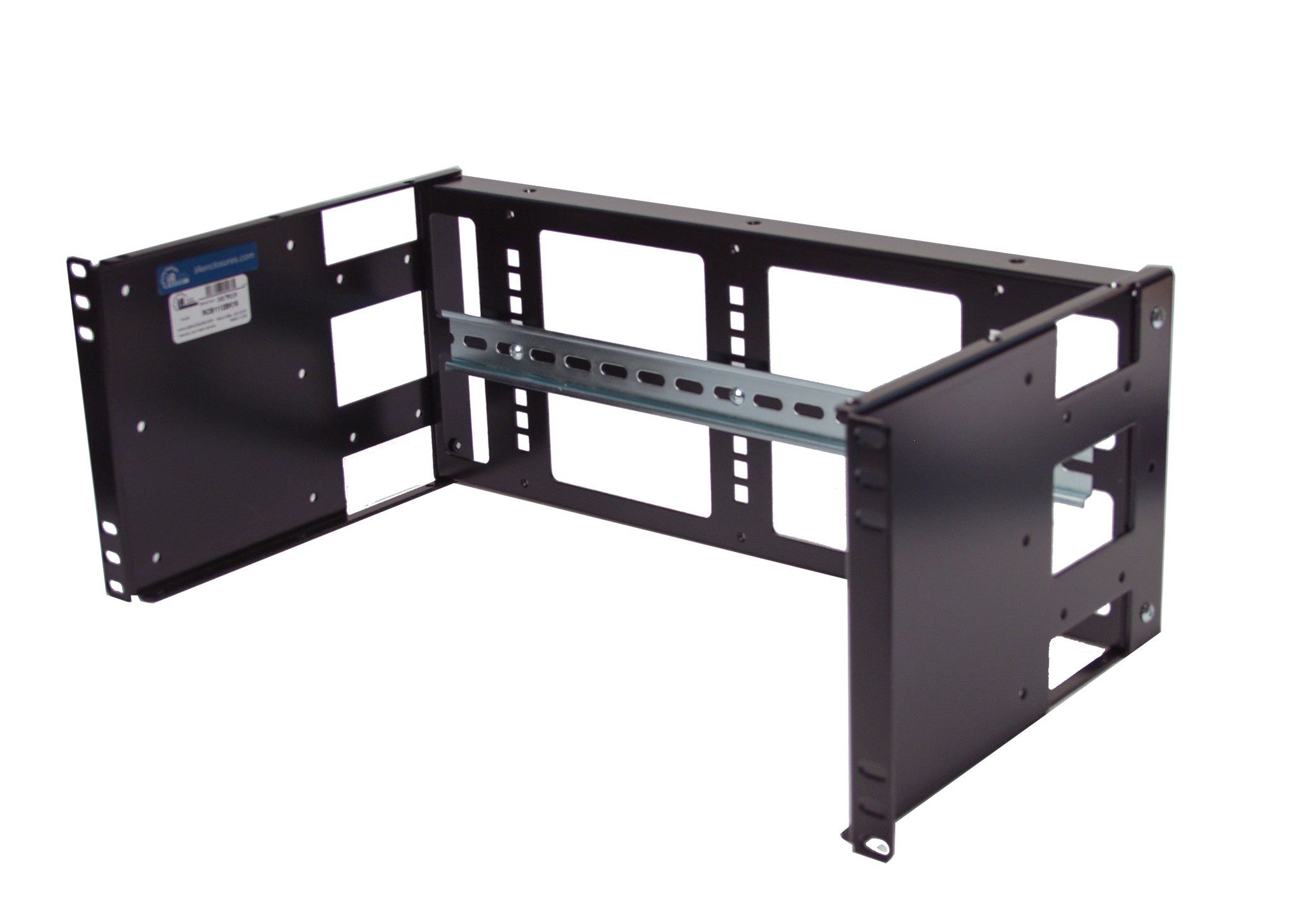 RCB1112BK15 Heavy Duty 4U Rackmount Adjustable Depth Industrial Din Rail Panel Designed for 2 Post or 4 Post EIA310 19 inch Server Rack