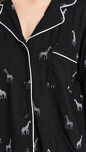 PJ Salvage Women's Loungewear Giraffe Manor Pajama Pj Set, Black, M