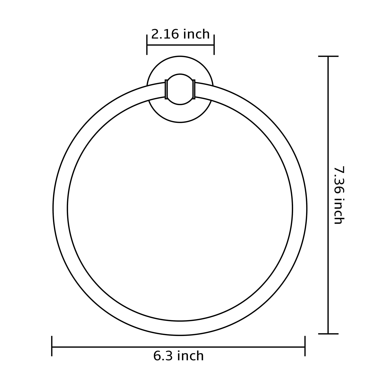 Wall Mounted Classical Design Round Towel Ring for Bathroom (Brush Nickel)