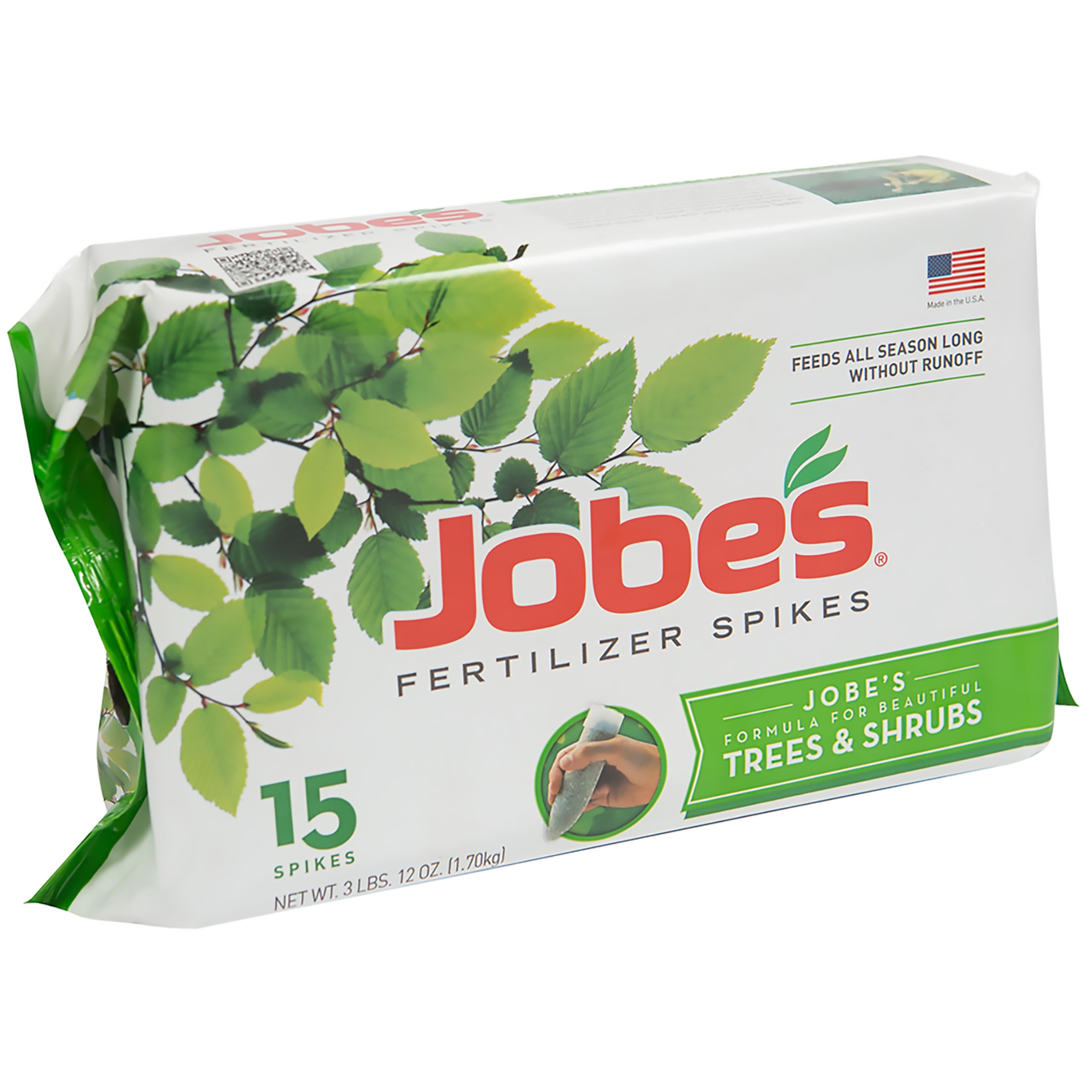 Jobe’s, 01660, Fertilizer Spikes, Tree & Shrubs, Includes 15 Spikes, 12 ounces, Brown