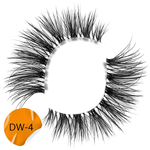 False Eyelashes Wispy Natural Look Lashes 5 Pairs Soft Faux Mink Lashes 3D 6D Volume Fluffy Frihappy Fake Eyelashes Packs DW4