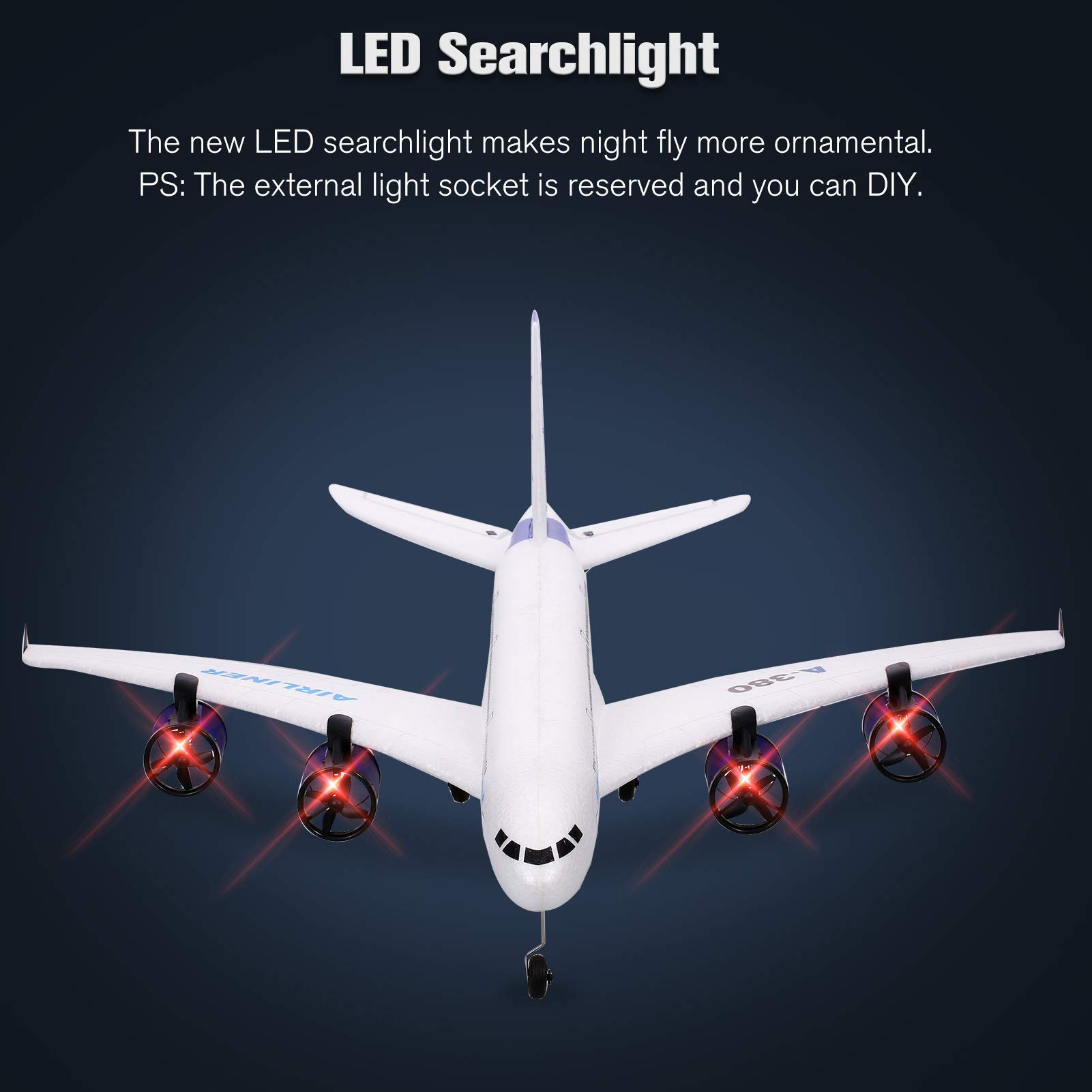 GoolRC A380 RC Airplane, 2.4G 3CH Remote Control Airplane, Easy to Fly RC Plane for Beginner, EPP Foam Fixed Wing Aircraft Glider Model Toys with 3 Batteries for Kids