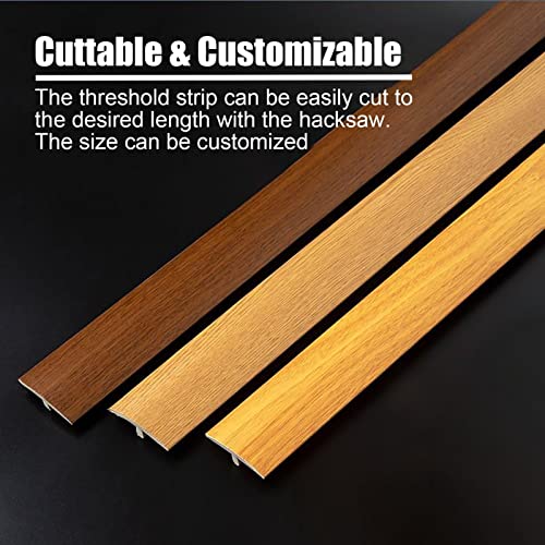 VREOX Wood Grain Carpet Edge Transition Strips/Trim Strips,Reducer Flute Between for Uneven Floors,Laminate Flooring Threshold Covering Strips (Color : Red)