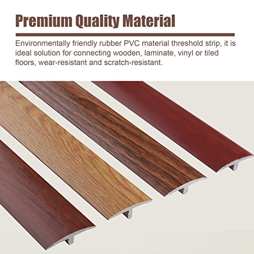 VREOX Wood Grain Carpet Edge Transition Strips/Trim Strips,Reducer Flute Between for Uneven Floors,Laminate Flooring Threshold Covering Strips (Color : Red)