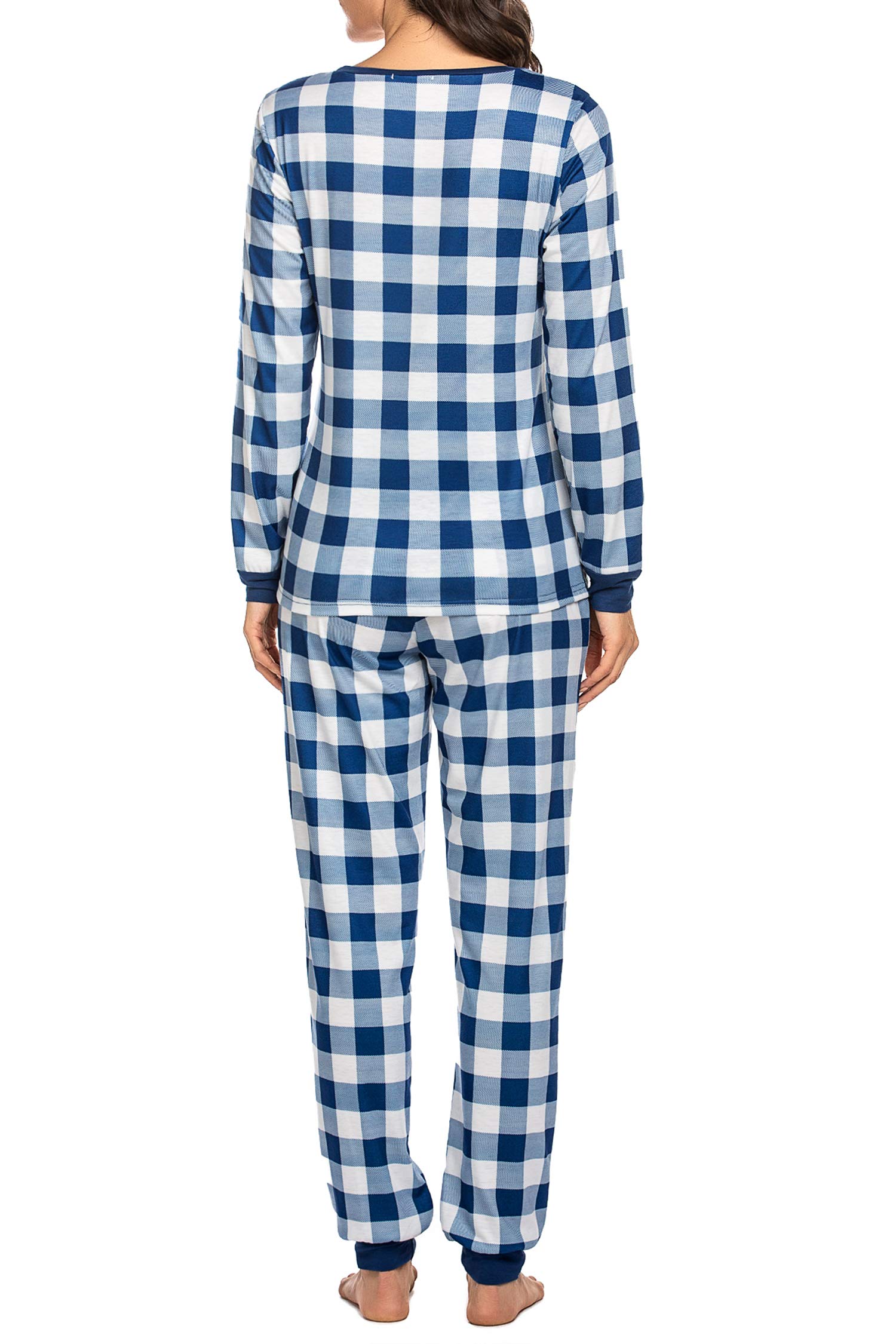 Ekouaer Ladies Pajama Set Plus Size Pajamas for Women Joggers Pladi Pants Pj Set Two Piece Pajama Set