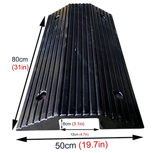 Threshold Ramp, Threshold Wheelchair Ramp Threshold Ramp for Wheelchair, Sturdy Curved Handicap Mobility Scooter Ramp, Home Transition Ramps with Anti Skid Surface, Easy to Mount ( Color : Black , Siz