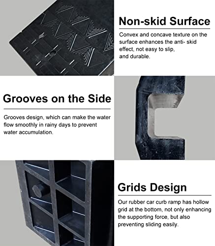 Threshold Ramp, Threshold Wheelchair Ramp Threshold Ramp for Wheelchair, Sturdy Curved Handicap Mobility Scooter Ramp, Home Transition Ramps with Anti Skid Surface, Easy to Mount ( Color : Black , Siz