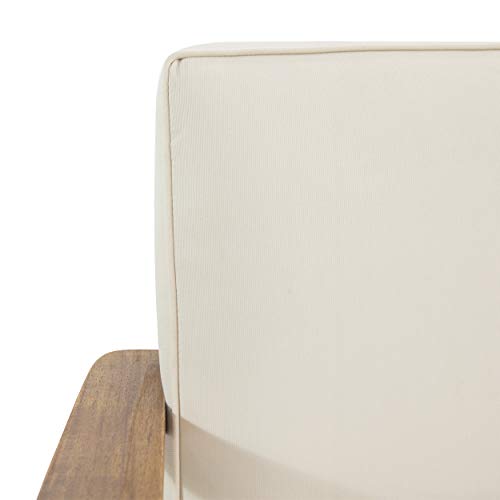 Christopher Knight Home Felix Outdoor Acacia Wood 4 Seater Chat Set with Coffee Table, Teak Finish, Beige