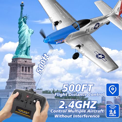 28℃ Remote Control Airplanes, 2.4Ghz 2CH RC Plane Toy Gift for Kids & Adults, Remote Control Plane for Beginners with Gyro Stabilization System (Blue)