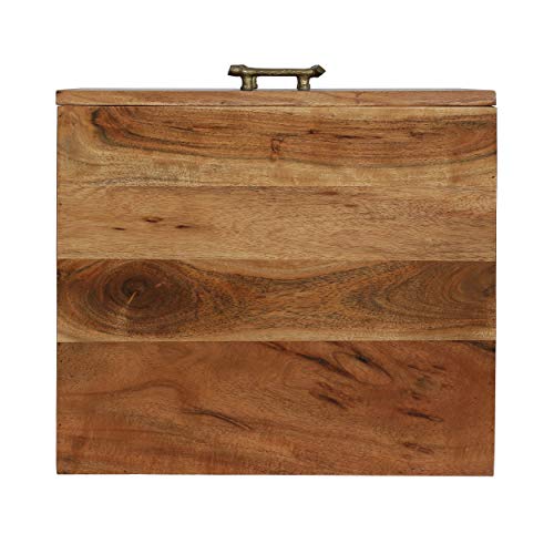 Christopher Knight Home Terrell Handcrafted Boho Acacia Wood 3 Drawer Nightstand, Dark Natural