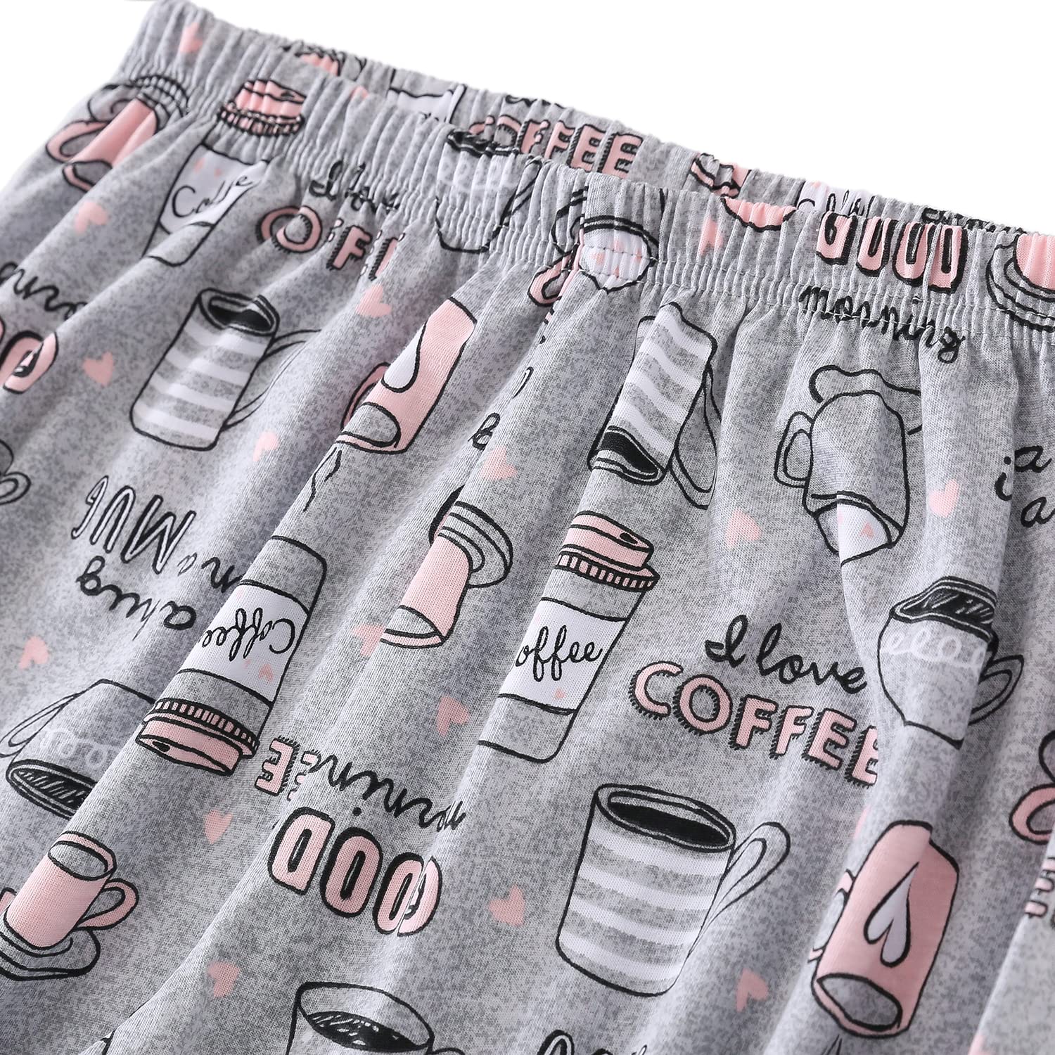 QUCH Womens Pajama Sets Plus Size Sleepwear Tops with Capri Pants Cotton Pajamas Set for Women Soft Comfy Cute Pj Sets Gray Cup 3XL