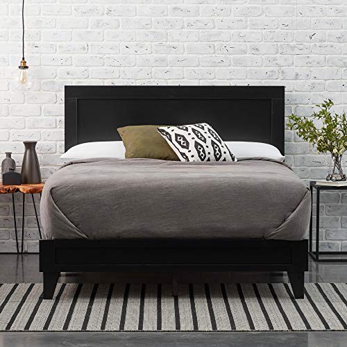 Edenbrook Delta California King Bed Frame with Headboard – No Box Spring Needed – Compatible with All Mattress Types – Wood Slat Support – California King Size Wood Platform Bed Frame – Black