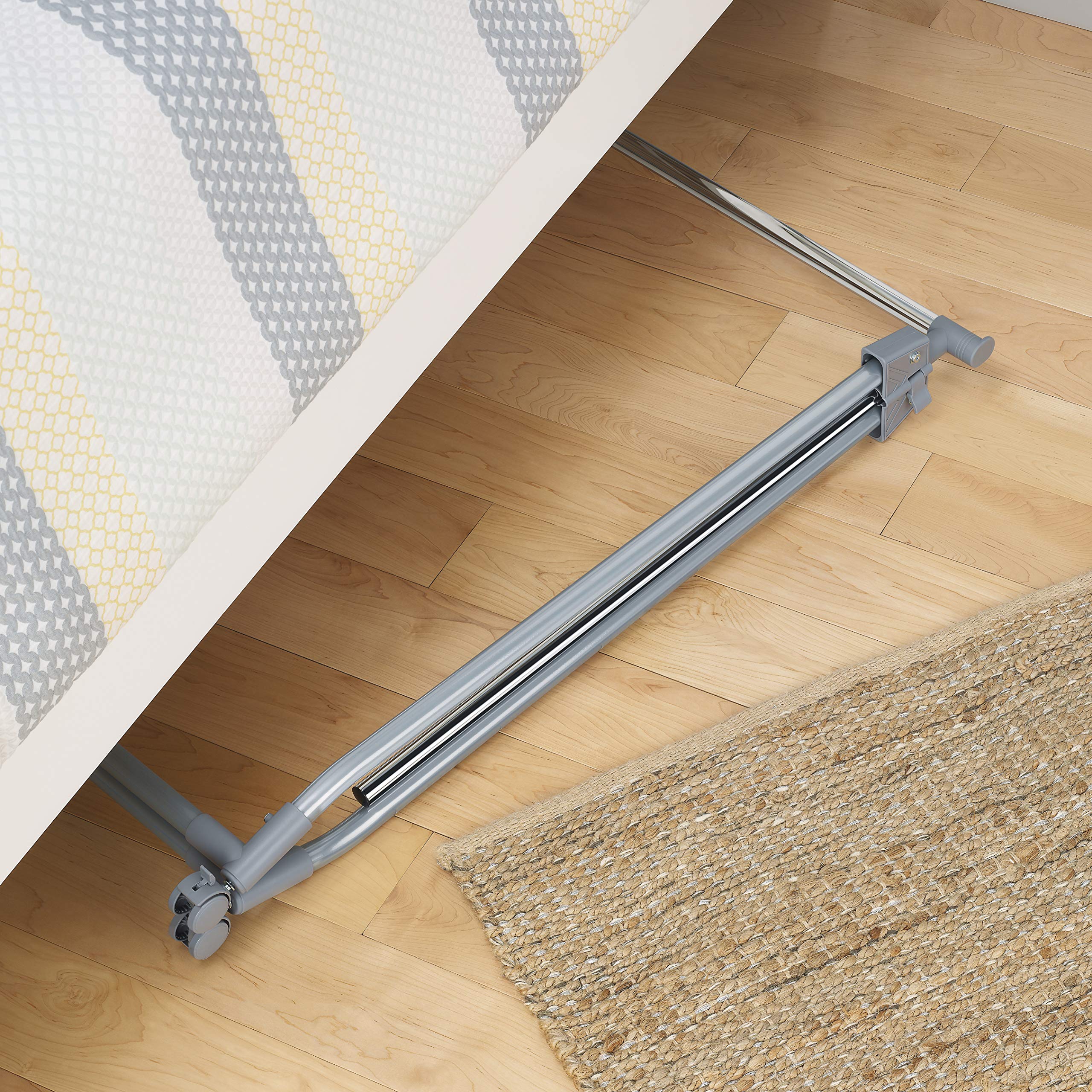 Whitmor Foldable Garment Rack - Rolling Clothes Hanger - Adjustable Height