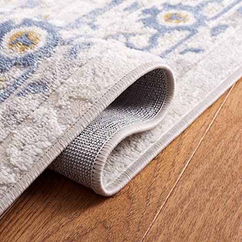 Safavieh Palma Collection 9' x 12' Beige/Light Blue PAM354A Oriental Floral Medallion Non-Shedding Area Rug