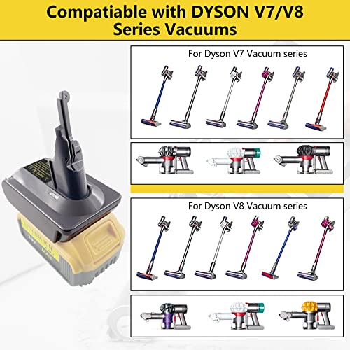 EID Replacement for Dyson V7 and V8 Battery,for Dewalt 20V Lithium Battery Converted to for Dyson V7 V8 SV11 Animal Cordless Stick Vacuum Cleaner Handheld Vacuum