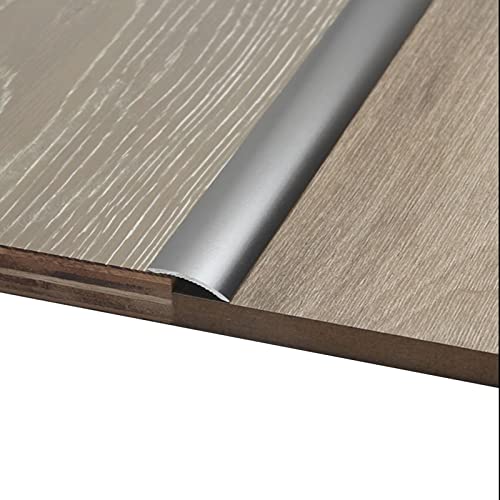 Transition Threshold Strip Heavy Duty Aluminum Transition Strip,Indoor Lightweight Threshold Strip for Bathroom and Kitchen Doors,Tile to Board Transition Bar Edge Decoration(Color:Gray)