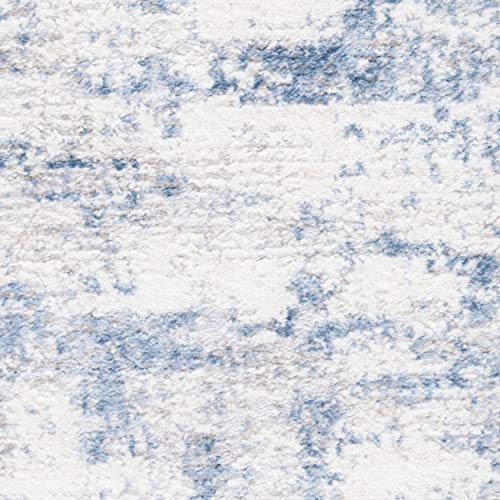 SAFAVIEH Amelia Collection 9' x 12' Ivory/Blue ALA700A Modern Abstract Non-Shedding Living Room Bedroom Dining Home Office Area Rug