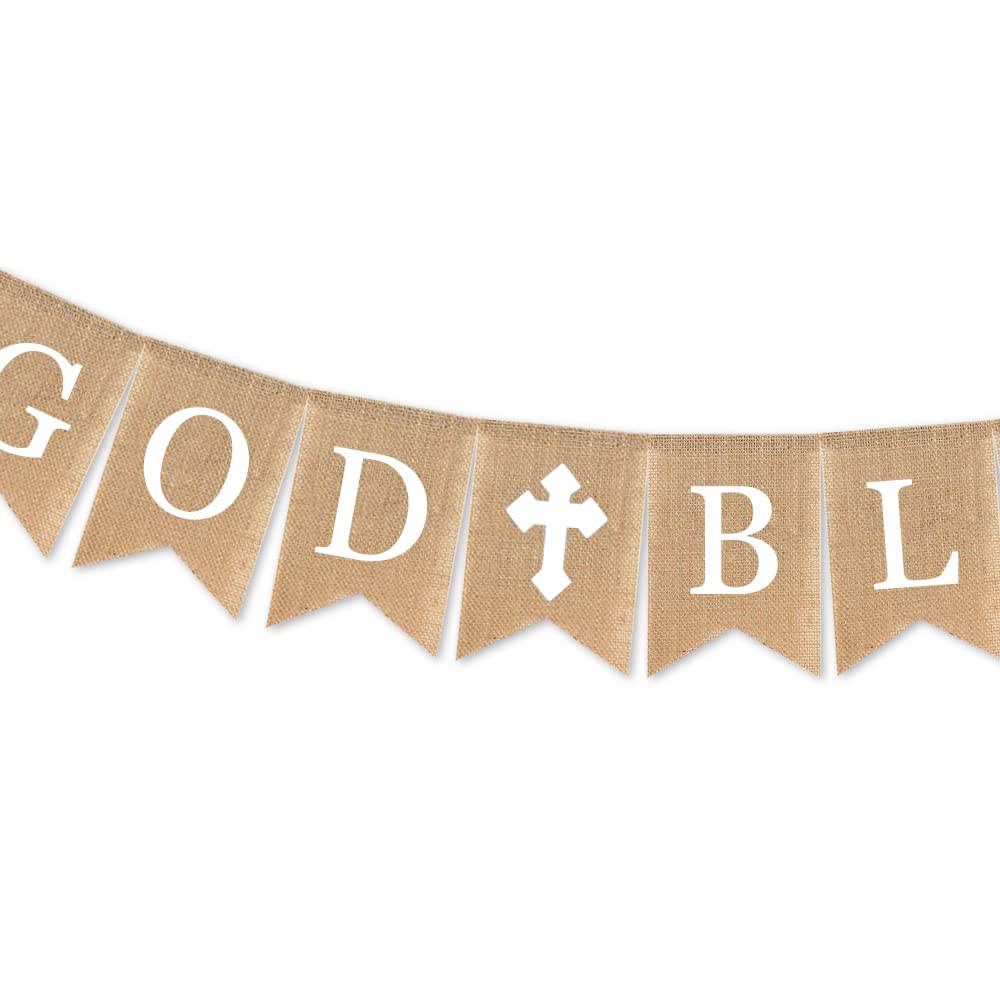 God Bless Baptism Banner, First Communion,Communion Party Banner, Christening Decoration Kit for Wedding, Baby Shower Party