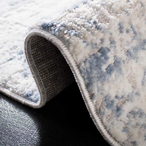 SAFAVIEH Amelia Collection 9' x 12' Ivory/Blue ALA700A Modern Abstract Non-Shedding Living Room Bedroom Dining Home Office Area Rug
