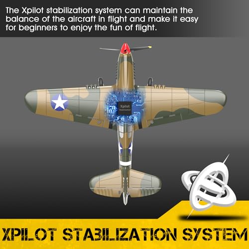 VOLANTEXRC RC Plane 4 Channel P40 Warhawk Remote Control Airplane Fighter RTF with 6-Axis Gyro, 3 Modes Easy to Fly, 2.4GHz Radio Controlled Aircraft for Beginners, Boys & Adults