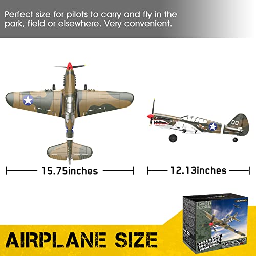 VOLANTEXRC RC Plane 4 Channel P40 Warhawk Remote Control Airplane Fighter RTF with 6-Axis Gyro, 3 Modes Easy to Fly, 2.4GHz Radio Controlled Aircraft for Beginners, Boys & Adults