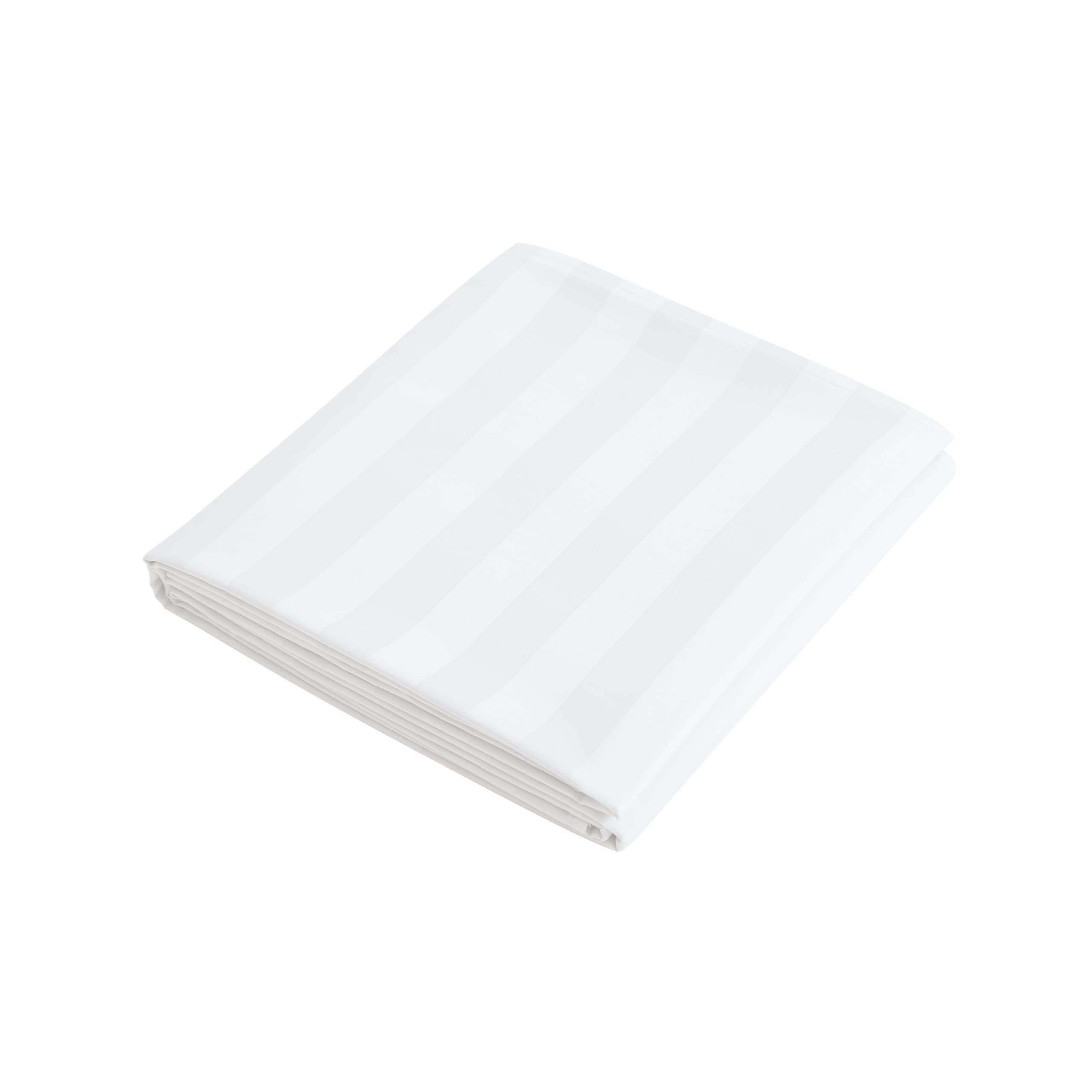Flat Sheet Only King Size, 400 TC 100% Egyptian Cotton Flat Sheet Striped Satin-White Cotton Top Sheet- Wrinkle, Fade, Stain Resistant (Striped-White, King)