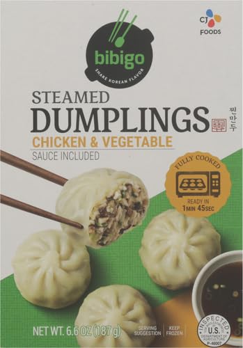 Bibigo Chicken and Vegetable Steamed Dumplings, 6 Oz