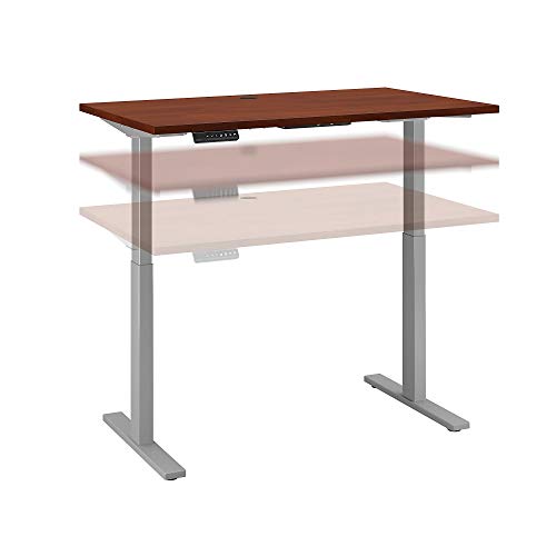 Bush Business Furniture Move 60 Series Height Adjustable Standing Desk, 48W x 24D, Hansen Cherry with Cool Gray Metallic Base
