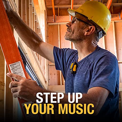 DEWALT Wearable Bluetooth Portable Speaker β Magnetic Clip-On Wireless Bluetooth Speaker β Jobsite Pro Water-Resistant Portable Speaker β Built-in Mic for Hands-Free Music and Calls