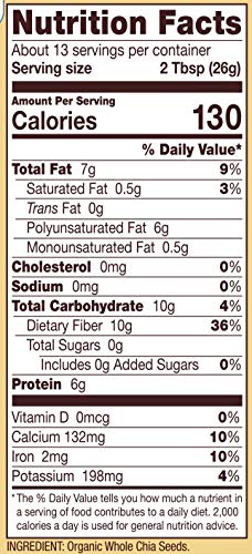 Bob's Red Mill Resealable Organic Chia Seeds 12 Ounce (Pack of 2)