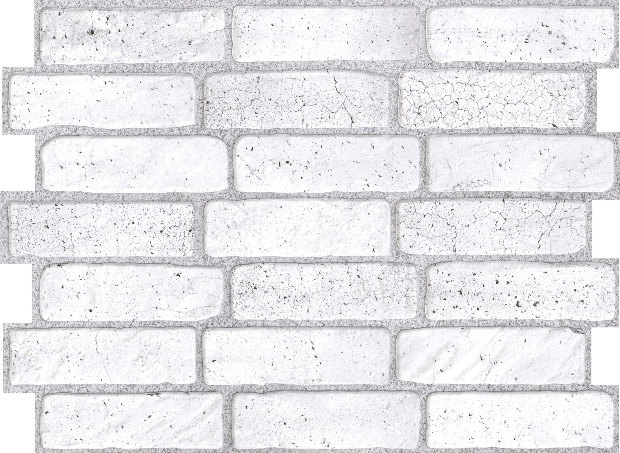 CONCORD WALLCOVERINGS ™ 3D Wall Panels, Pack of 1 - Old Brick Design in White, Realistic Textured PVC Panels, 3D Decorative Wall Coverings, 17.5" x 23.75", Covers 28.86 sq.ft., Model 571OG