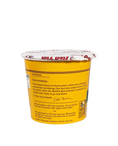 Bob's Red Mill Organic Gluten Free Oatmeal Cup, Pineapple Coconut (Pack of 12)