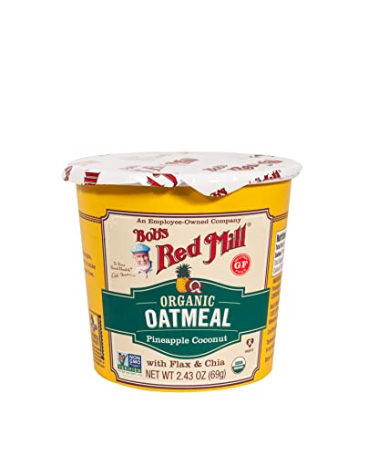 Bob's Red Mill Organic Gluten Free Oatmeal Cup, Pineapple Coconut (Pack of 12)