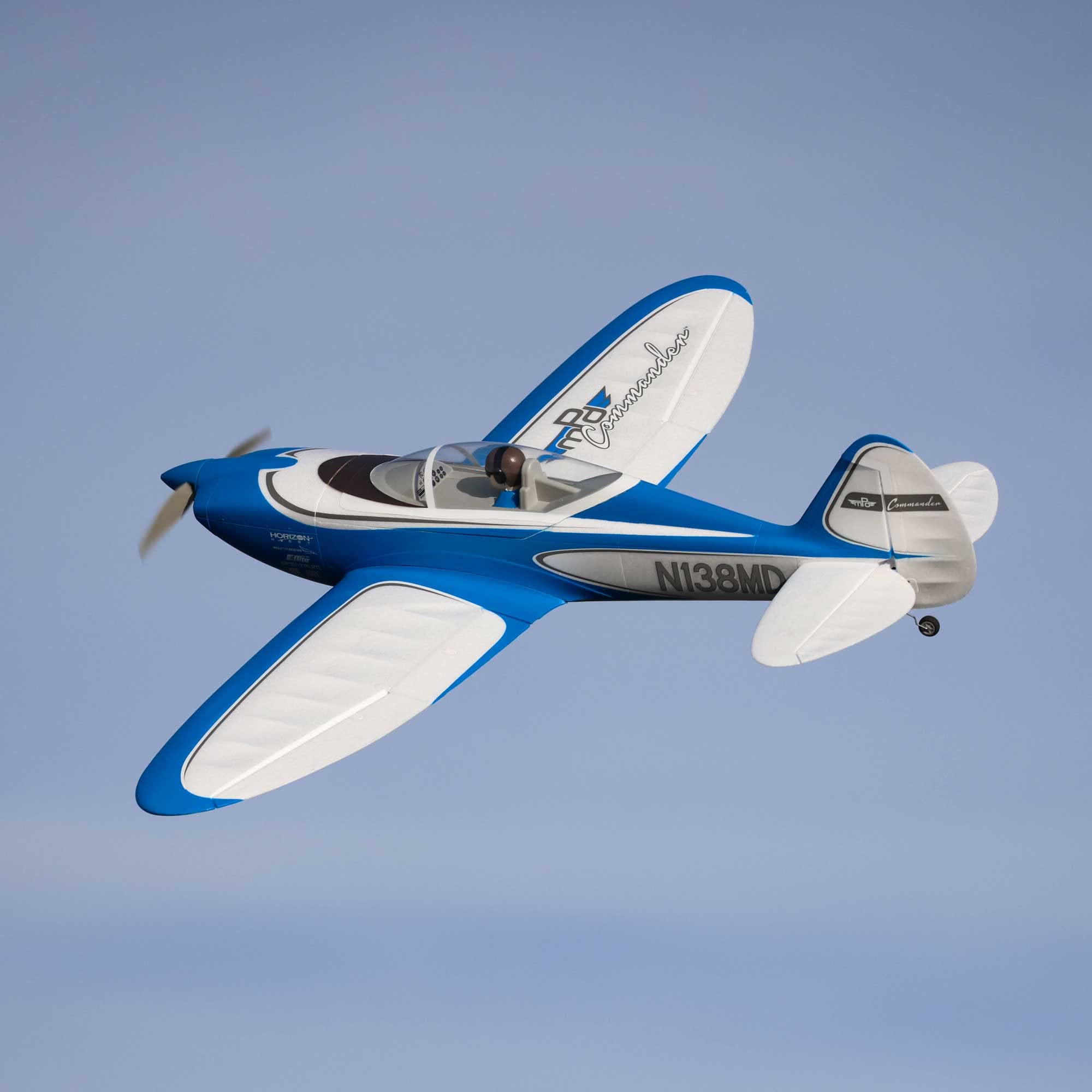 E-flite RC Airplane Commander MPD 1.4m BNF Basic Transmitter Battery and Charger Not Included with AS3X and Safe Select EFL14850