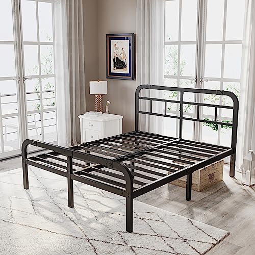 Artimorany Outlet California King Bed Frame with Headboard and Footboard, 14 Inch Heavy Duty, Cal King Bed Frame Mattress Foundation, Noise Free, No Box Spring Needed, Easy Assembly, Black