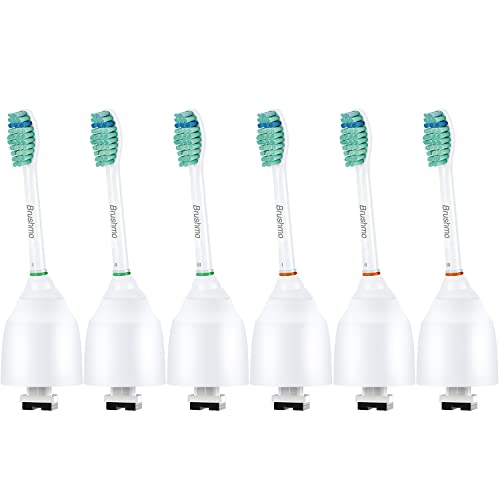 Replacement Toothbrush Heads for Philips Sonicare E-Series HX7022/66, 6 Pack, Fits Sonicare Essence, Xtreme, Elite, Advance, and CleanCare Electric Toothbrush with Hygienic caps by Brushmo