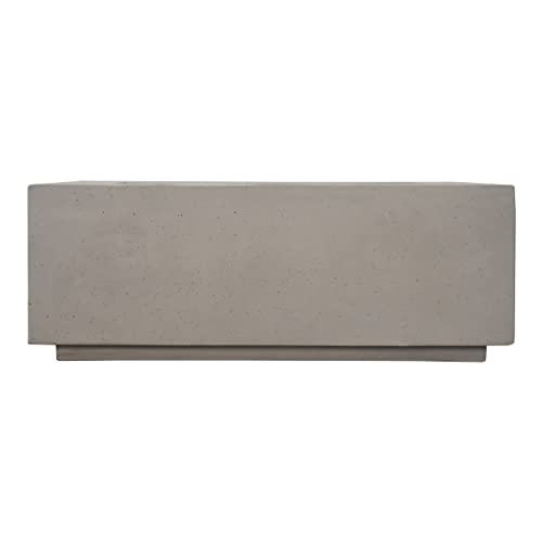 Christopher Knight Home Nicola Outdoor 40 Inch Rectangle Fire Pit, Light Gray