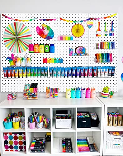 12 Pcs Pegboard, Peg Boards for Walls, Wall Mount Display Pegboard Panel Kits, Small Pegboard for Craft Room, Workshop, Office, Peg Boards for Walls - White Pegboards Panels